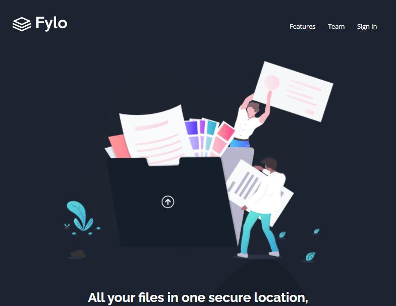Fylo-dark-theme-landing-page